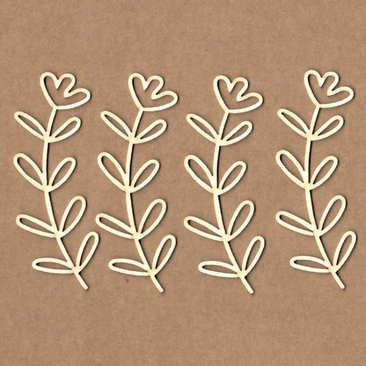 Chipboard flowers, branches, leaves, trees for scrapbooking