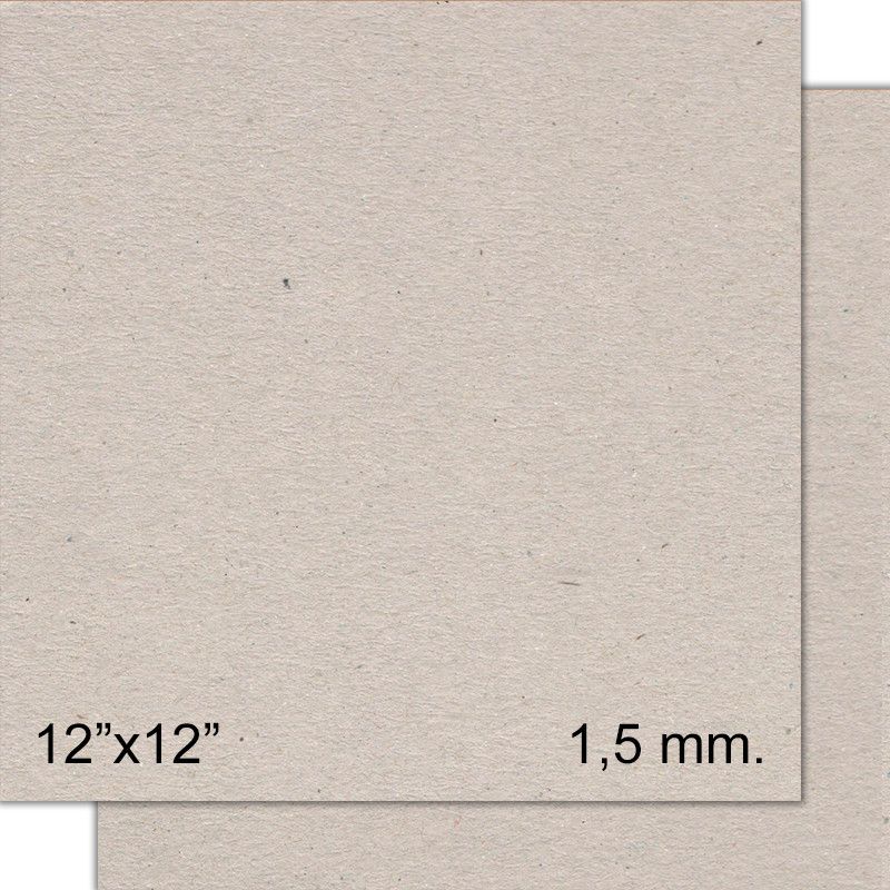 GRAY laminated cardboard of 1,5 mm