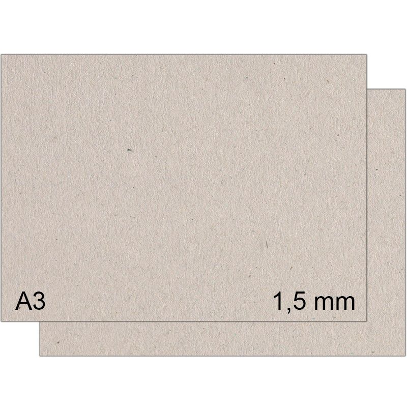 KORA projects - Cartón GRIS contracolado A3 de 1,5 mm.